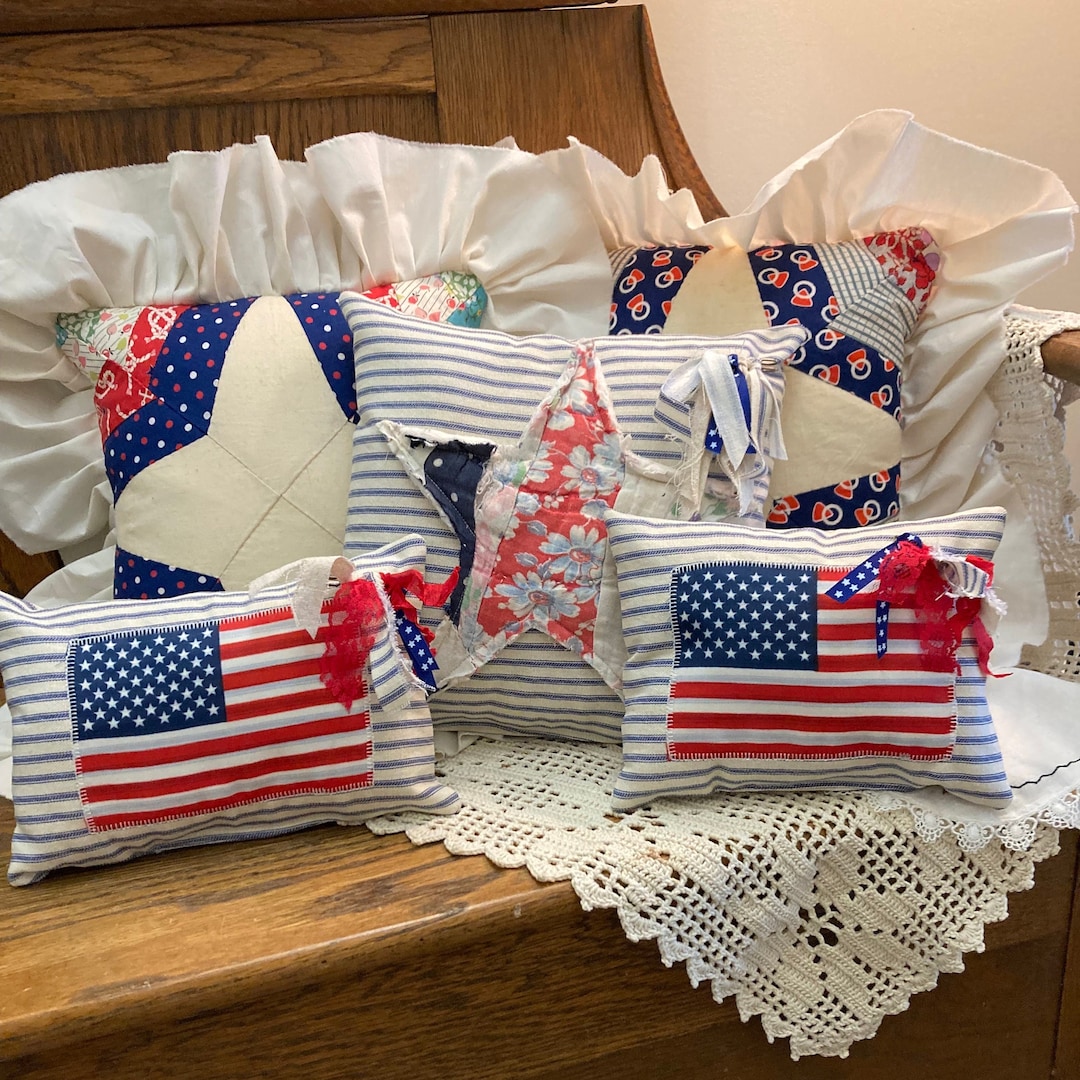 Americana Pillows Patriotic Pillow Red White Blue July 4 Patriotic ...