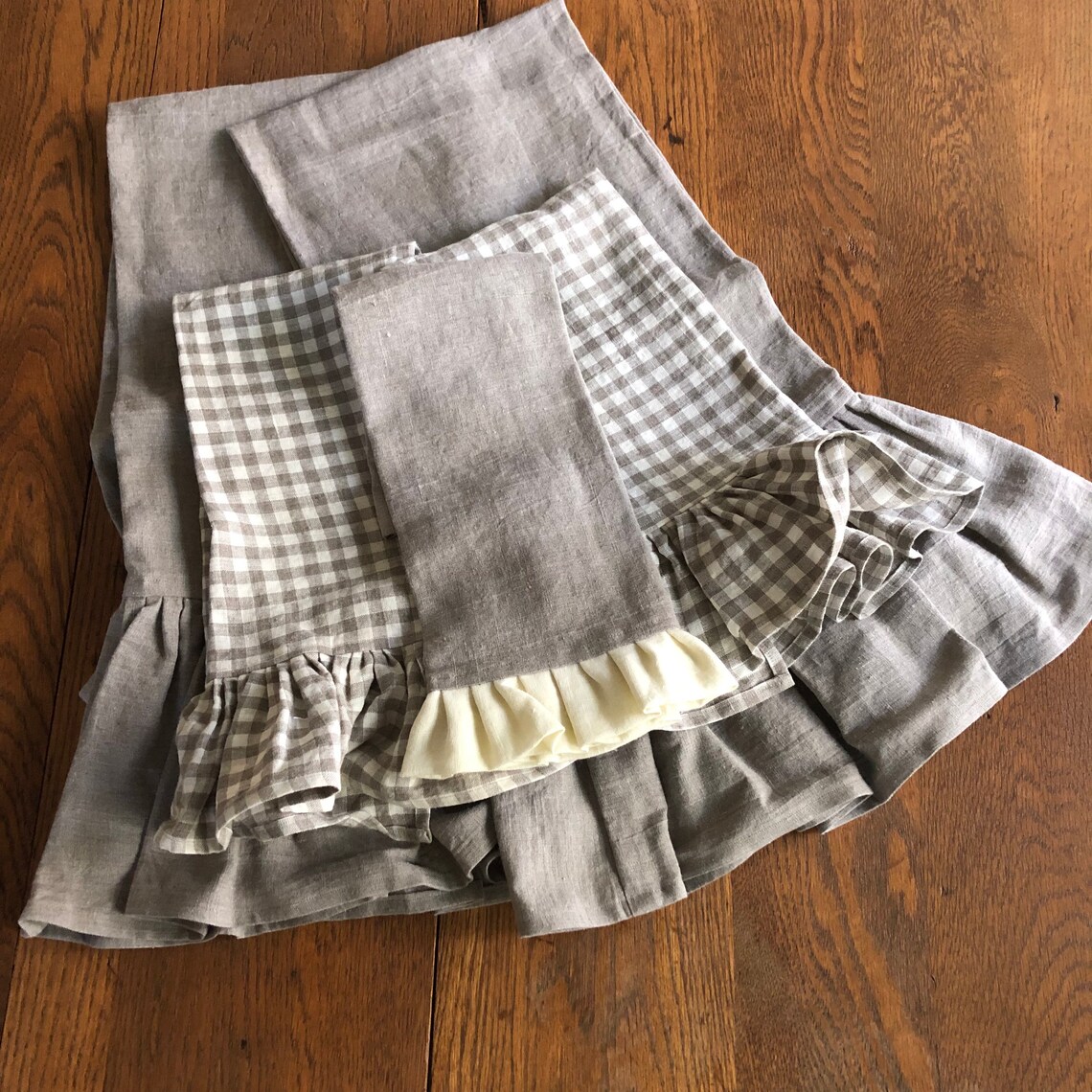 Ruffled Linen Towels READY to SHIP Linen Bath Towels | Etsy