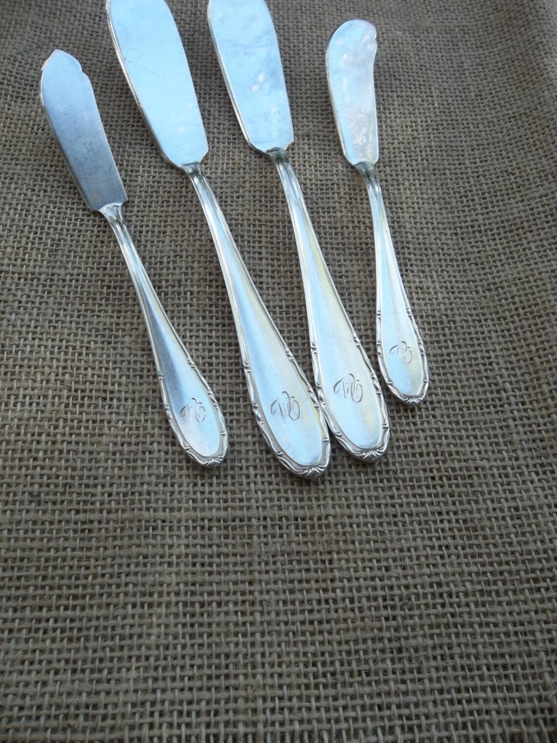 4 GERMAN Silver Knives Fish Knives Monogrammed Butter Knives - Etsy