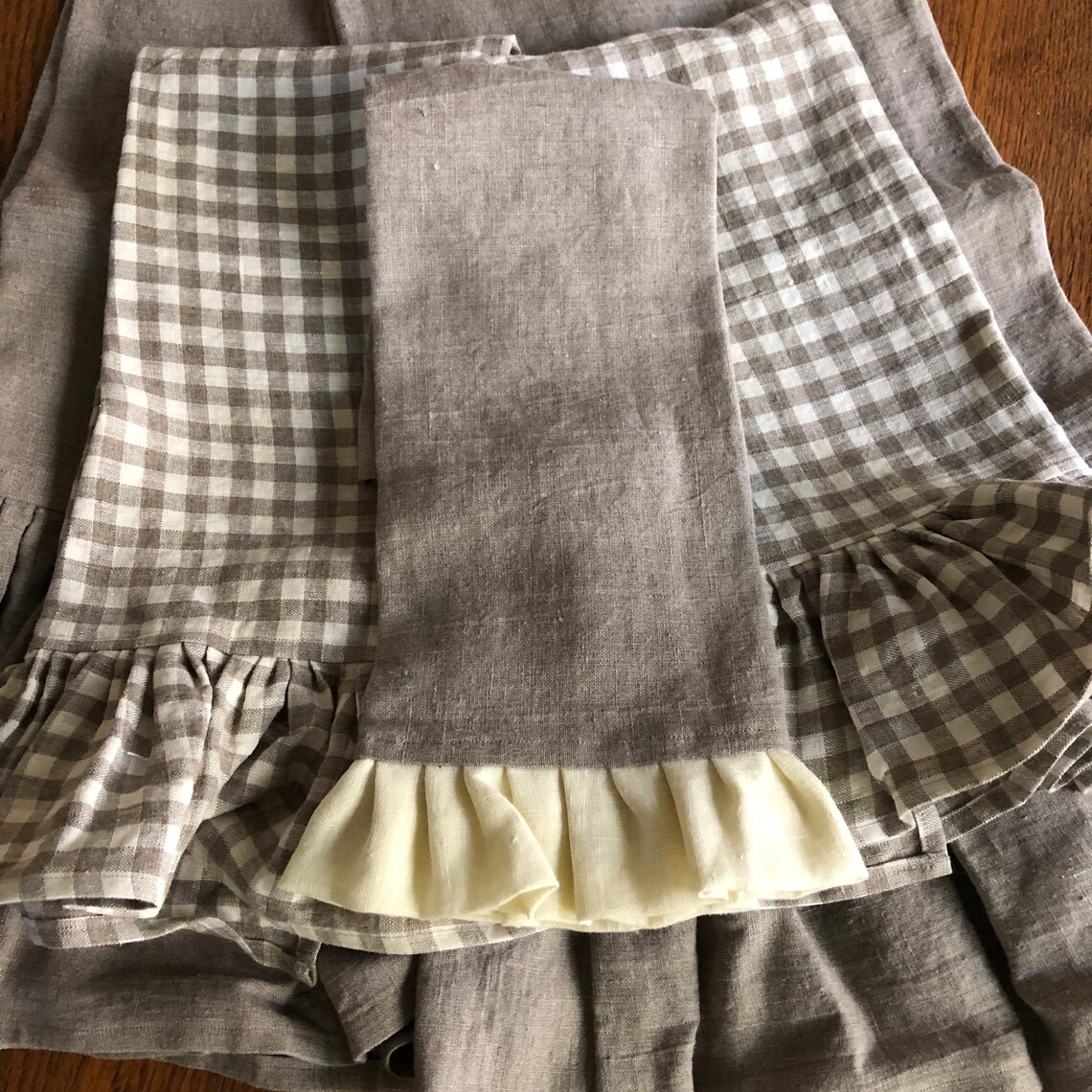 Ruffled Linen Towels READY to SHIP Linen Bath Towels | Etsy