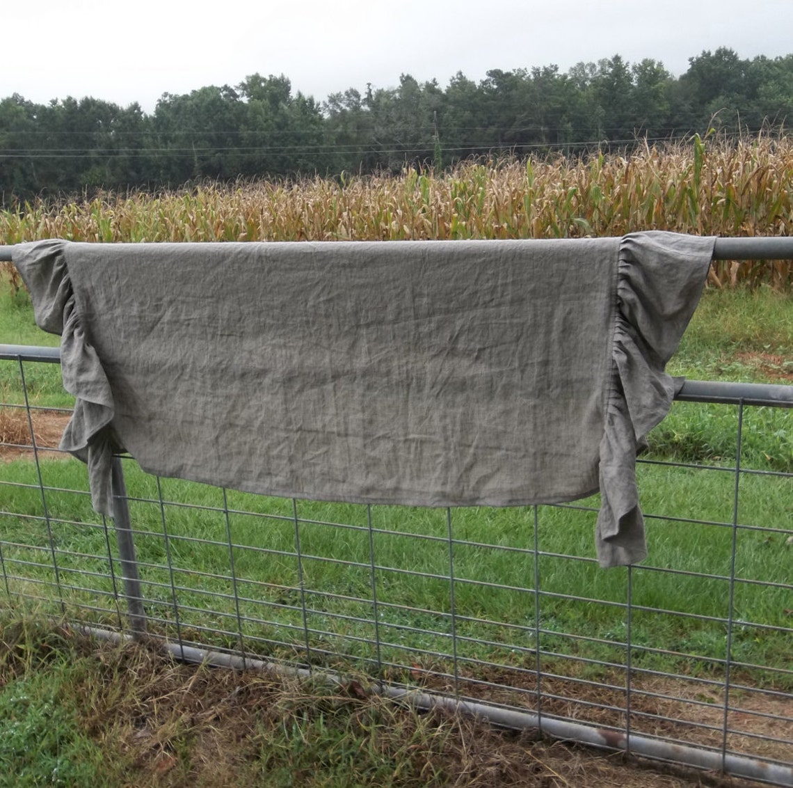 Ruffled Linen Throw Custom Bed Scarf Natural Linen Blanket - Etsy