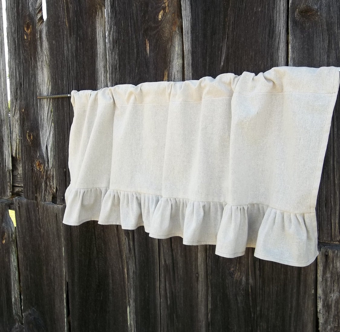 Ruffled Curtains Custom Size Ruffled Linen Curtains Valance | Etsy