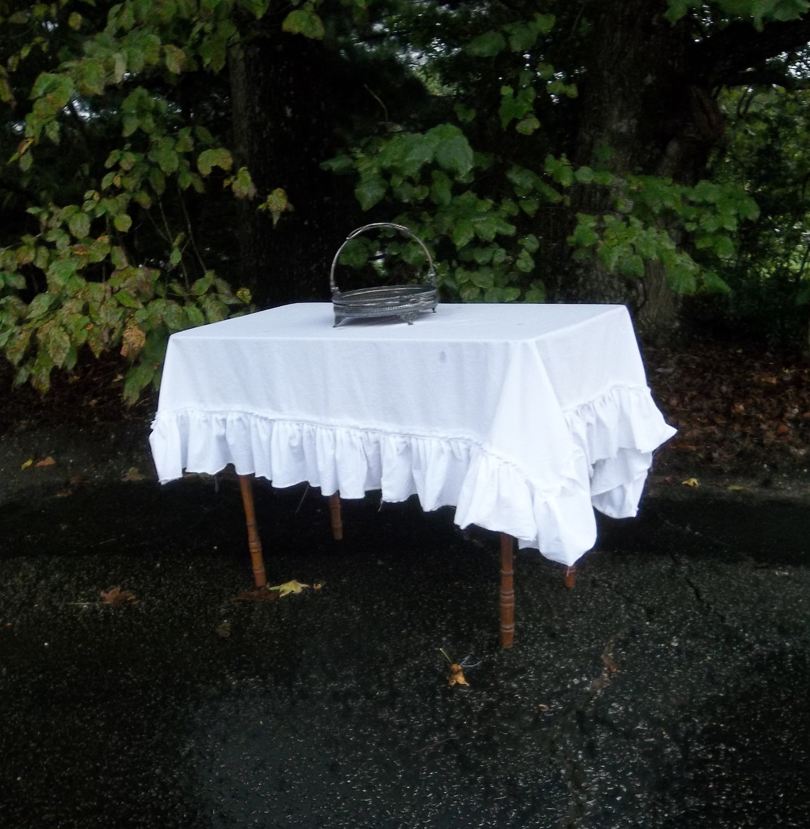 Torn Ruffled Tablecloth Shabby Romantic Table Throw White - Etsy