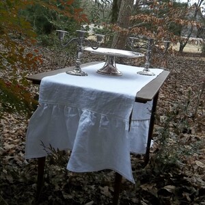 Linen Table Runner Ruffled Linen Runner Wedding Décor Table Settings ...