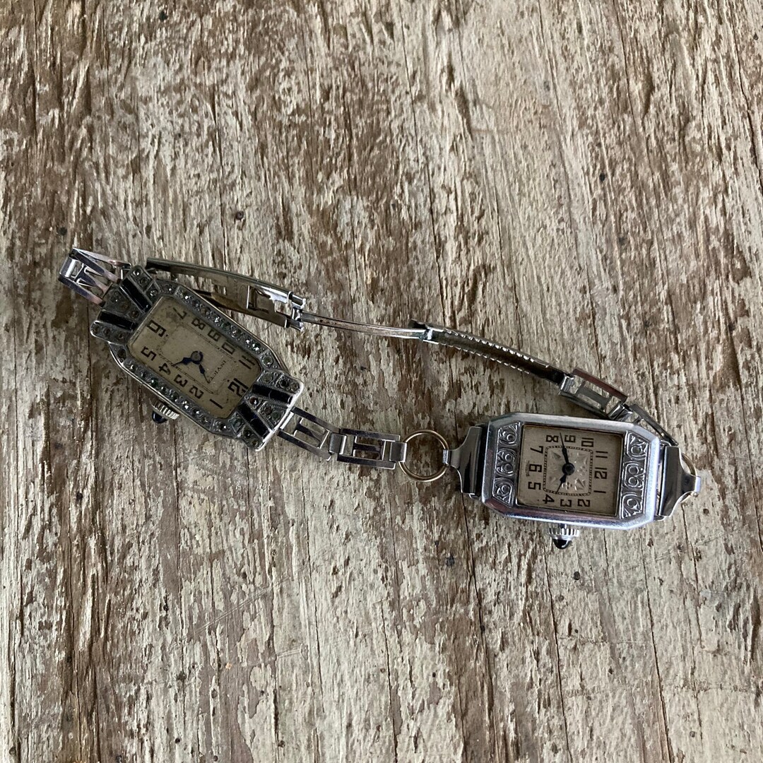 Vintage Watch Bracelet Art Decor Watches White Gold Filled Vintage ...