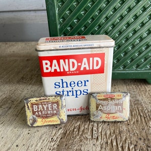 Vintage Bayer Asprin Boxes Band Aid Box Mid Century Tin Boxes ...
