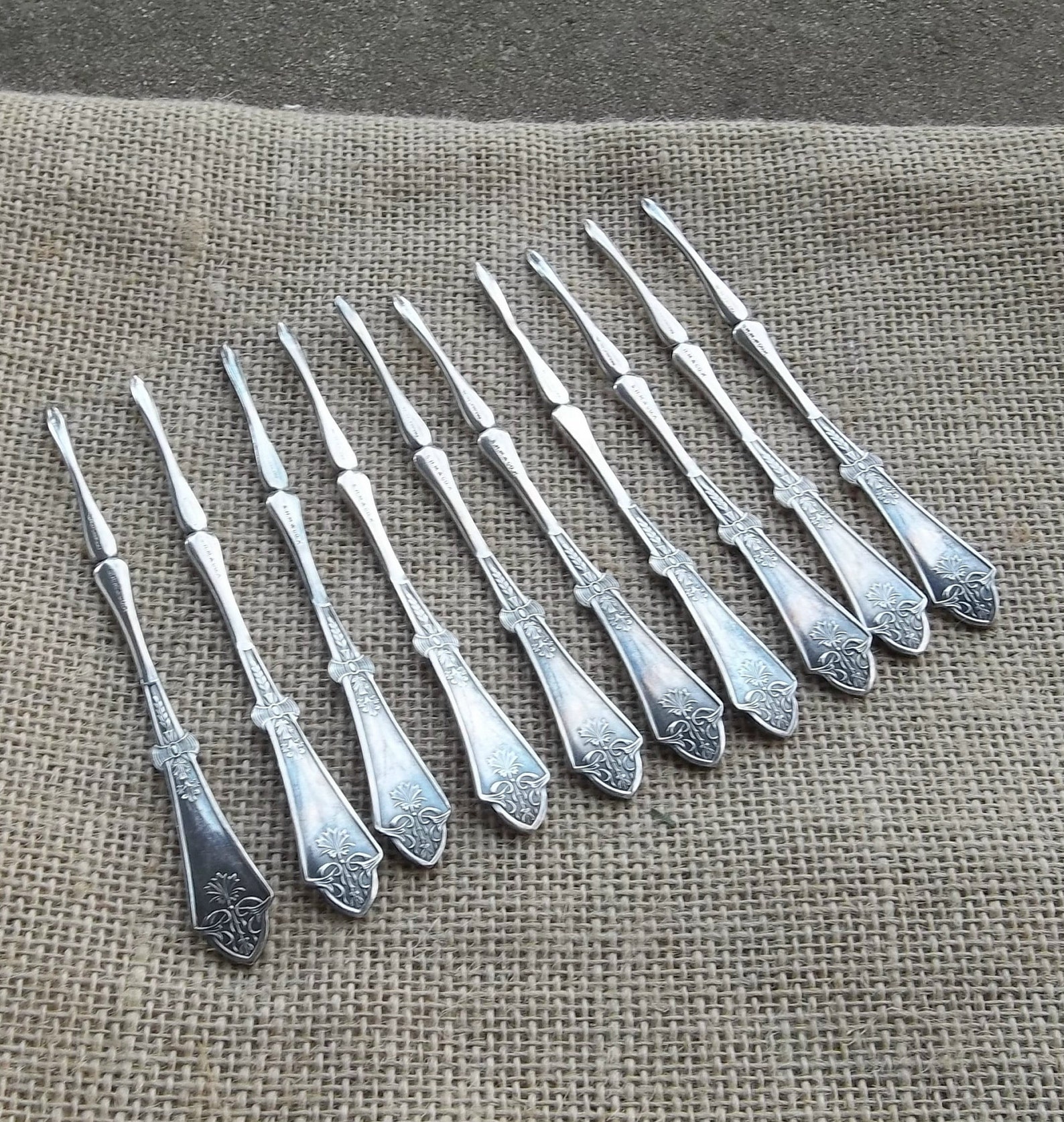 Antique Silver Nut Picks Rare Silver Plate Lobster Picks Set | Etsy