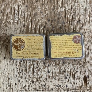 Vintage Bayer Asprin Boxes Band Aid Box Mid Century Tin Boxes ...
