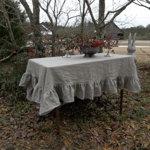 Ruffled Tablecloth - Custom Linen Tablecloths - Choose Your Size and ...