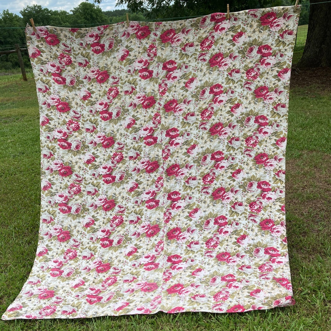 Floral Barkcloth Vintage Fabric Pebble Cloth Barkcloth Drape Linens ...