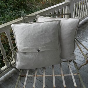 Pair Tailored Linen Pillows Custom Pillow Shams Washed Linen Decorative ...