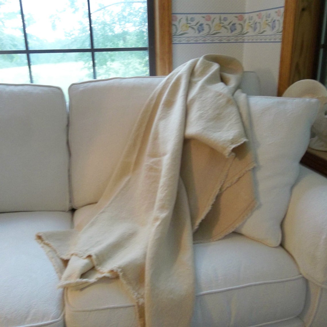 Custom Linen Throw Personalized Frayed Edge Linen Blanket | Etsy