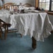 Ruffled Table Throw Linen Table Scarf Custom Sizes and Colors Cottage ...