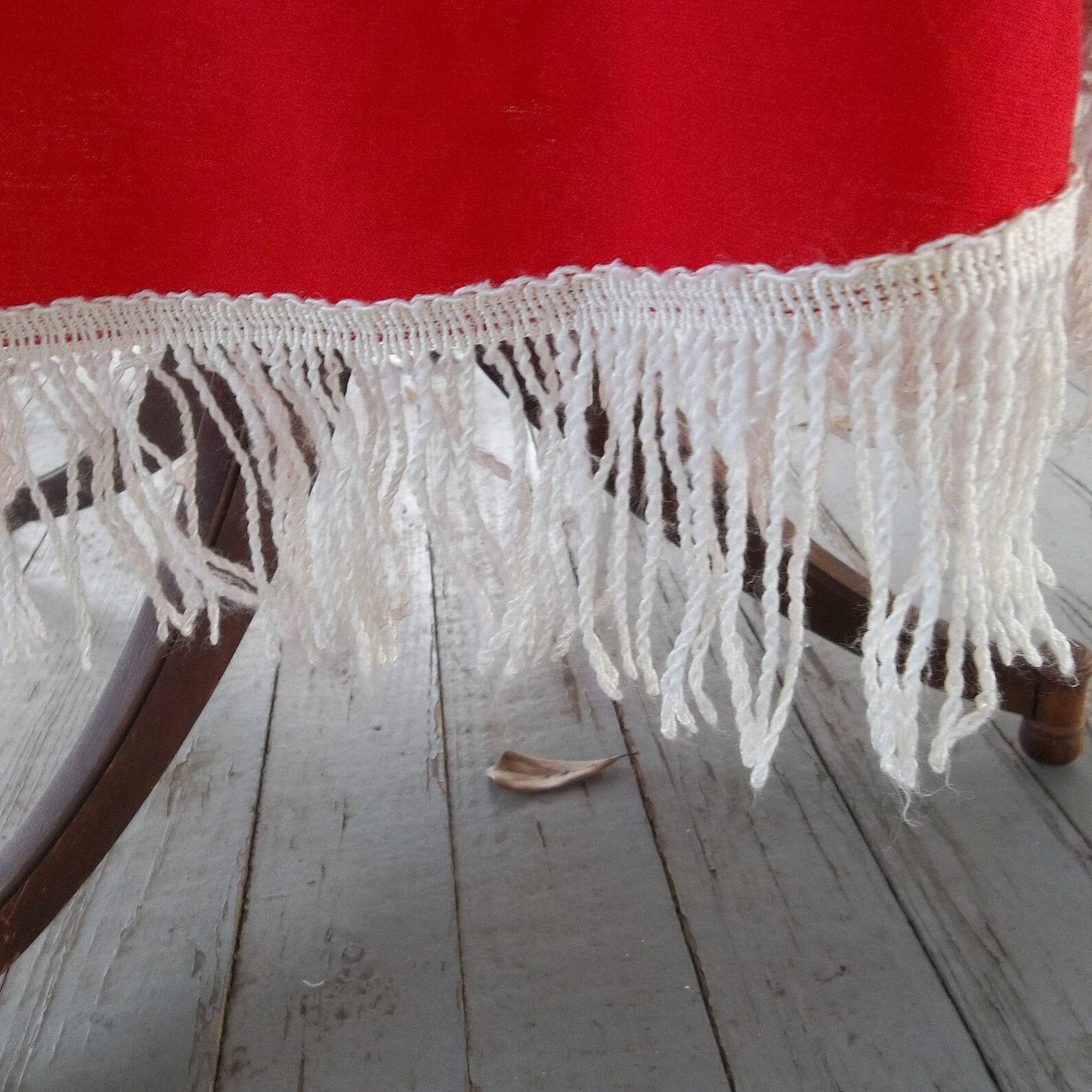 Mid Century Tablecloth with Fringe Vintage Round Red | Etsy