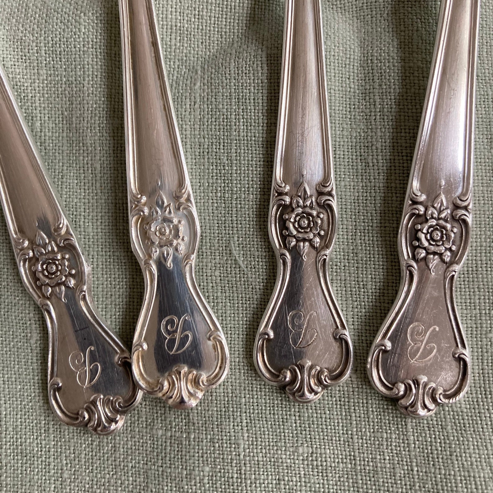 6 Silver Plate Spoons Monogram B Old Company Plate Silver - Etsy