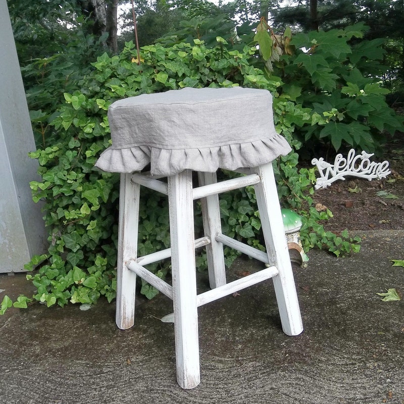 Linen Bar Stool Cover - Etsy