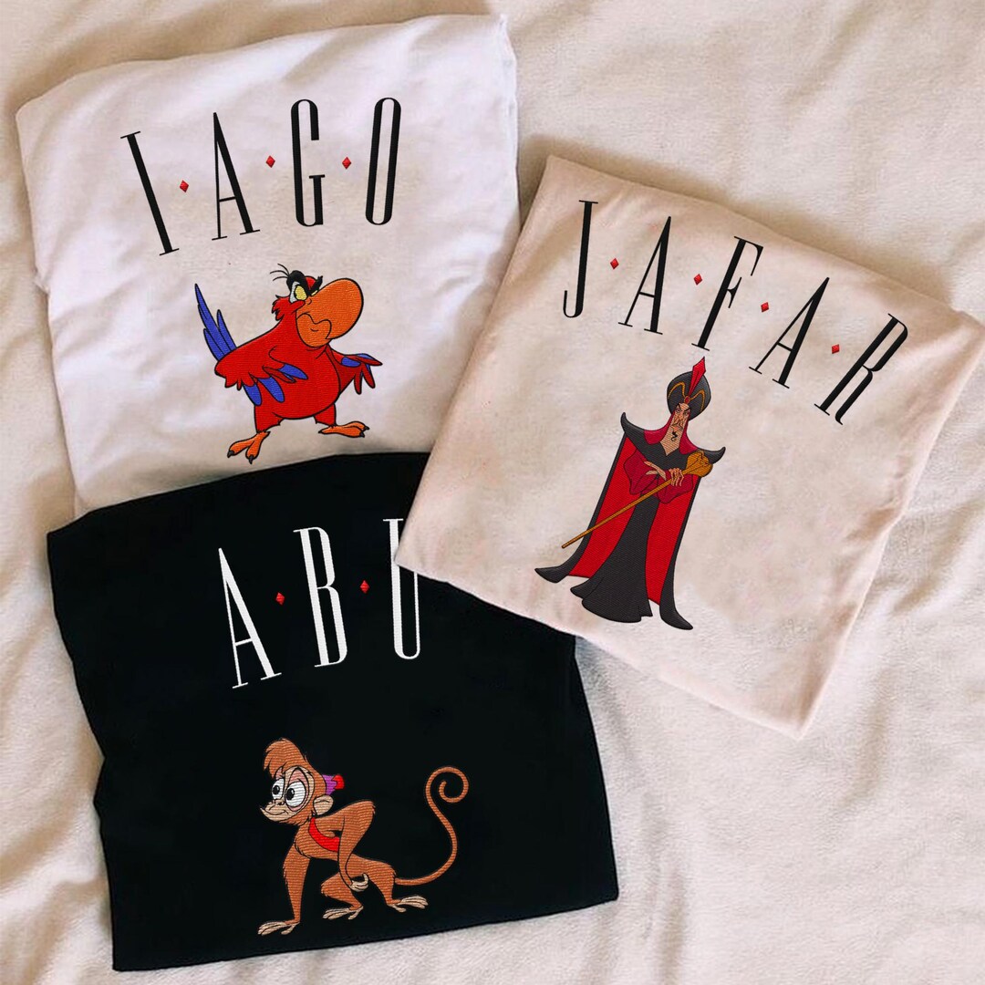 Iago, Jafar and Abu Team Embroidery Sweatshirt, Retro Trendy Sweater ...