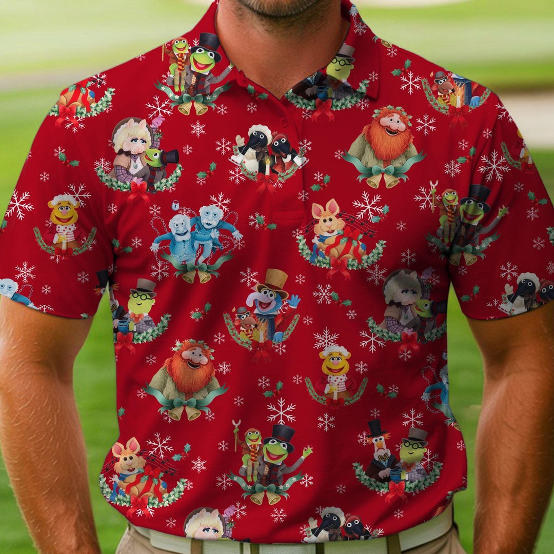 The Muppet Xmas Carol Kermit Frog Miss Piggy Friend Polo Shirt, Father ...