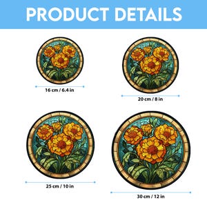 October Month Flower Marigolds Stained Glass Suncatcher Window Hangings ...