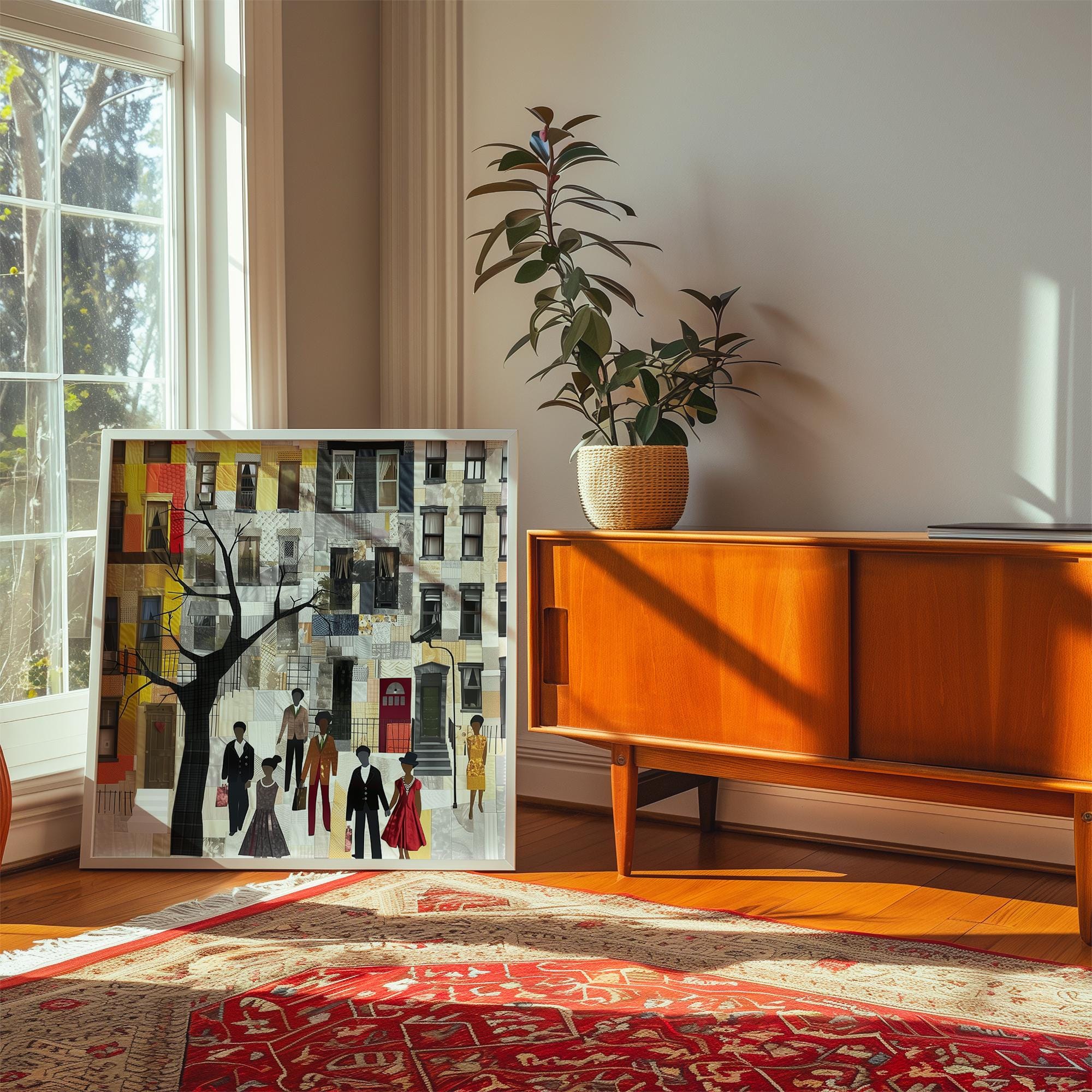 Harlem Brownstones Art Print: Afrocentric Patchwork Wall Decor - Style ...