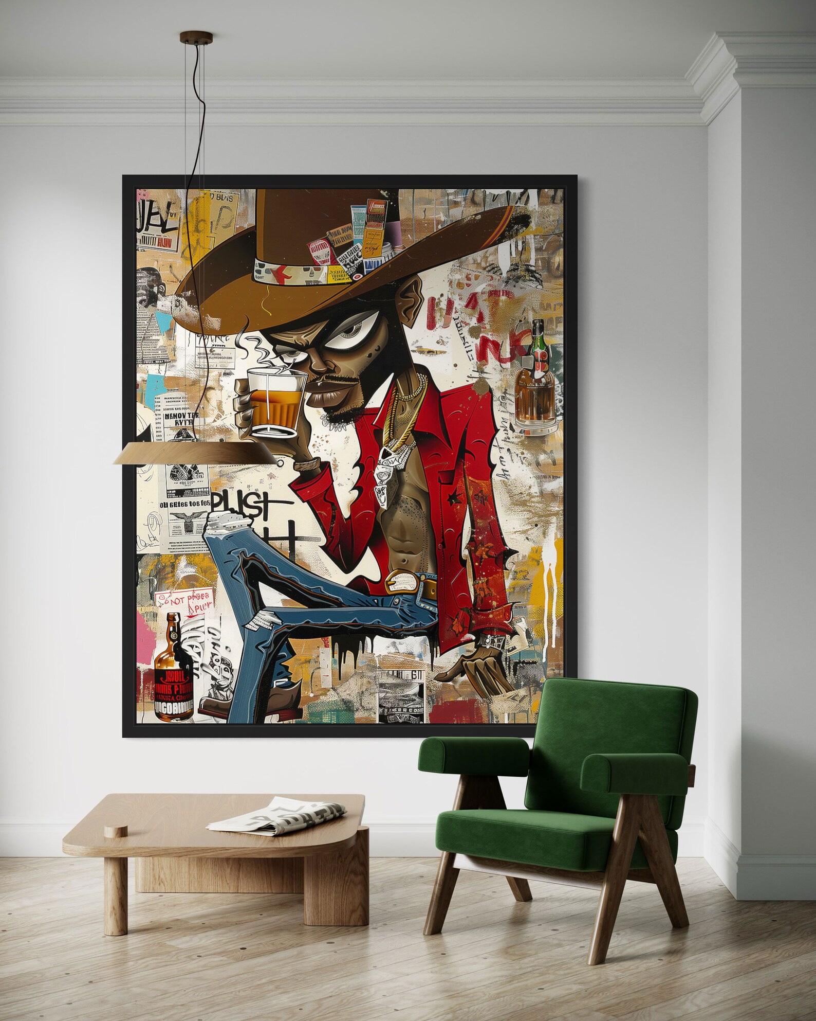 Urban Black Cowboy Art Print Cartoon Style African American Cowboy ...