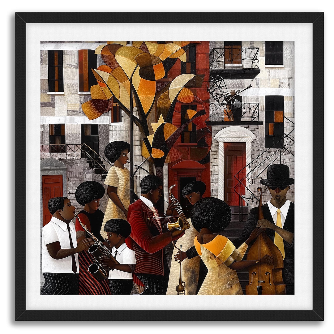 Afrocentric Harlem Renaissance Jazz Musicians Art Print - Style 14 - Etsy