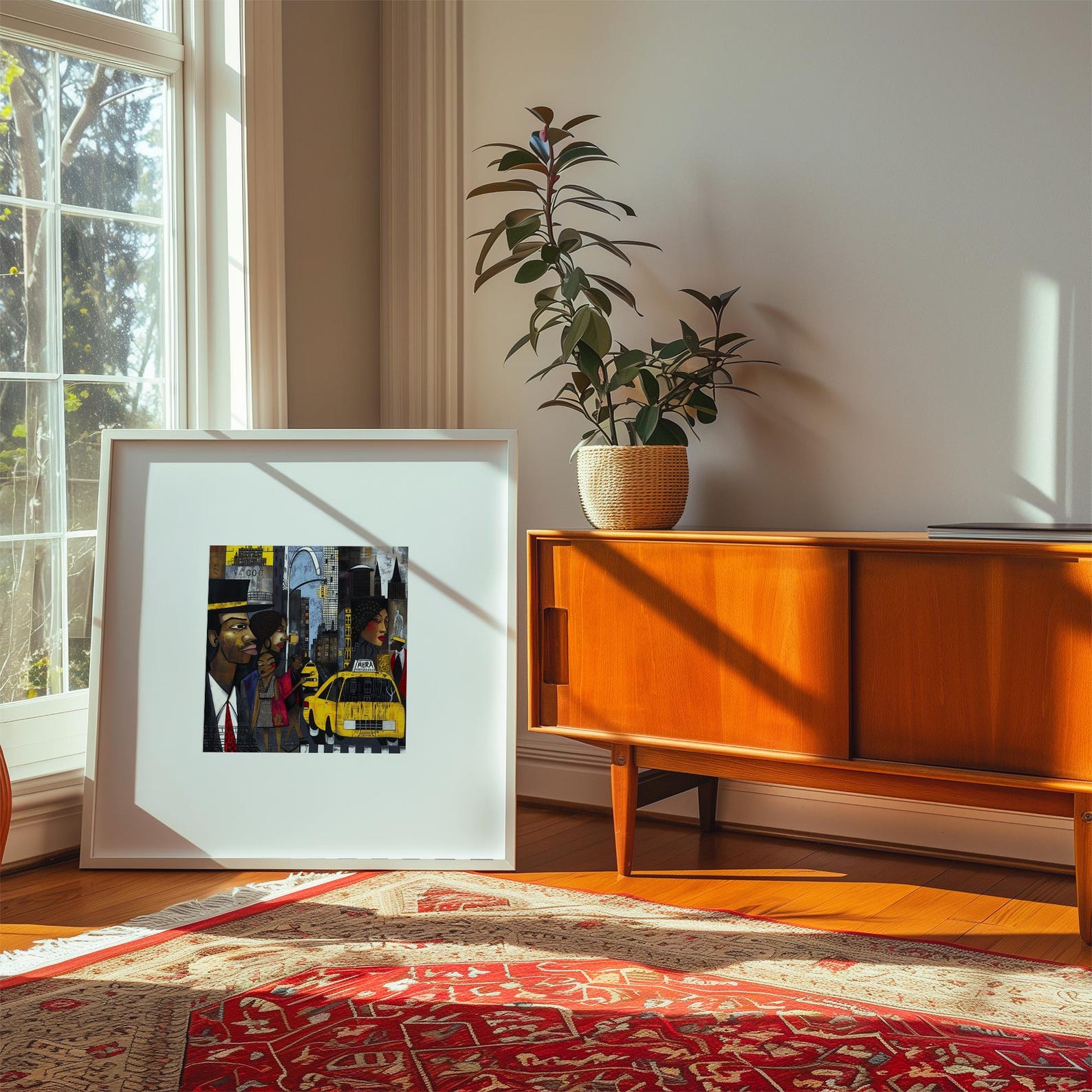 Harlem NYC Yellow Cab Art Print: Abstract Graffiti Landscape - Style 03 ...