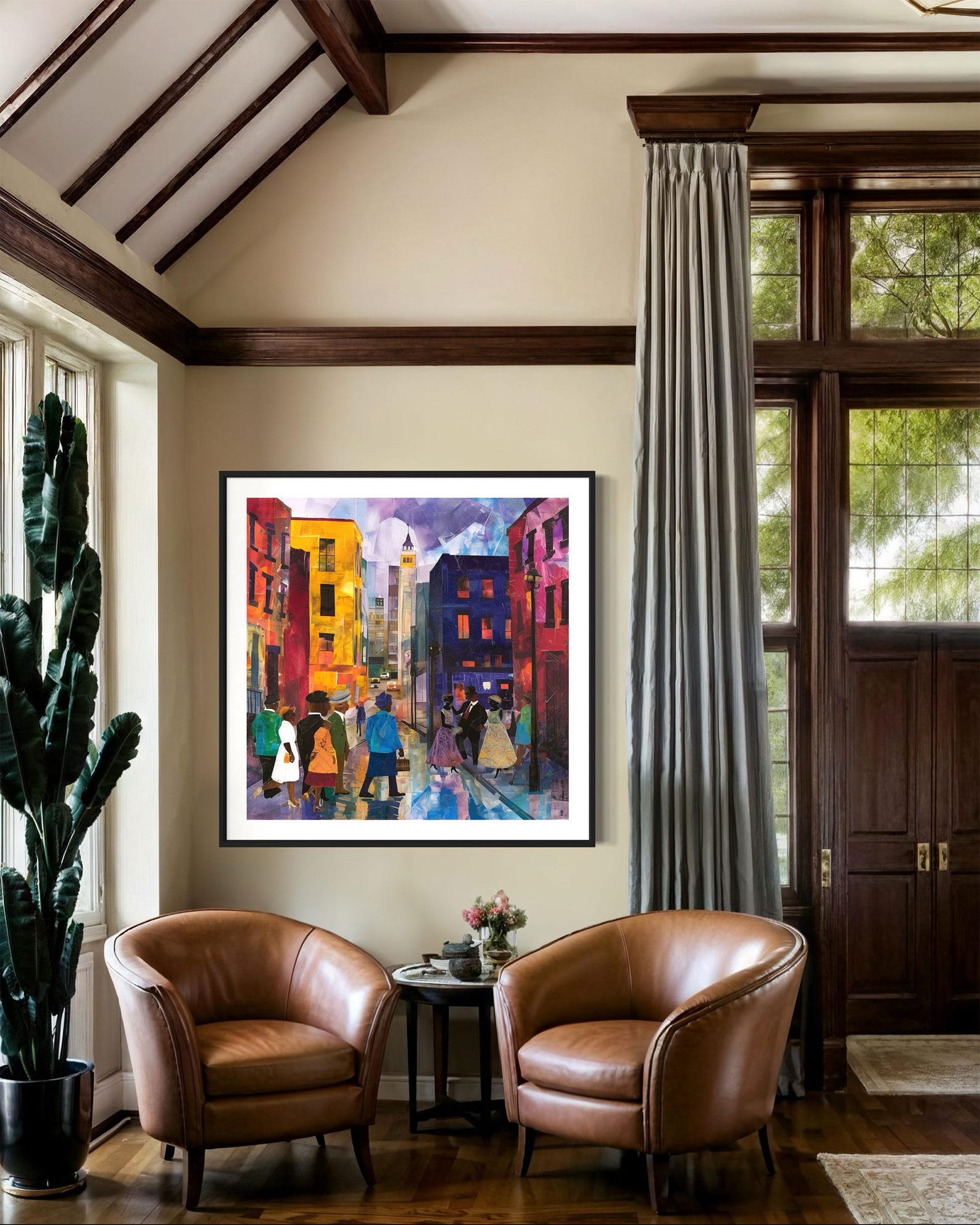 Harlem Street Life Art Print: Afrocentric Abstract Digital Art Wall ...