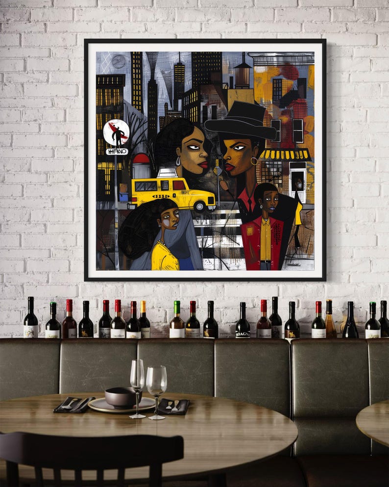 Harlem Yellow Cab Graffiti Art Print: NYC Urban Landscape - Style 02 - Etsy