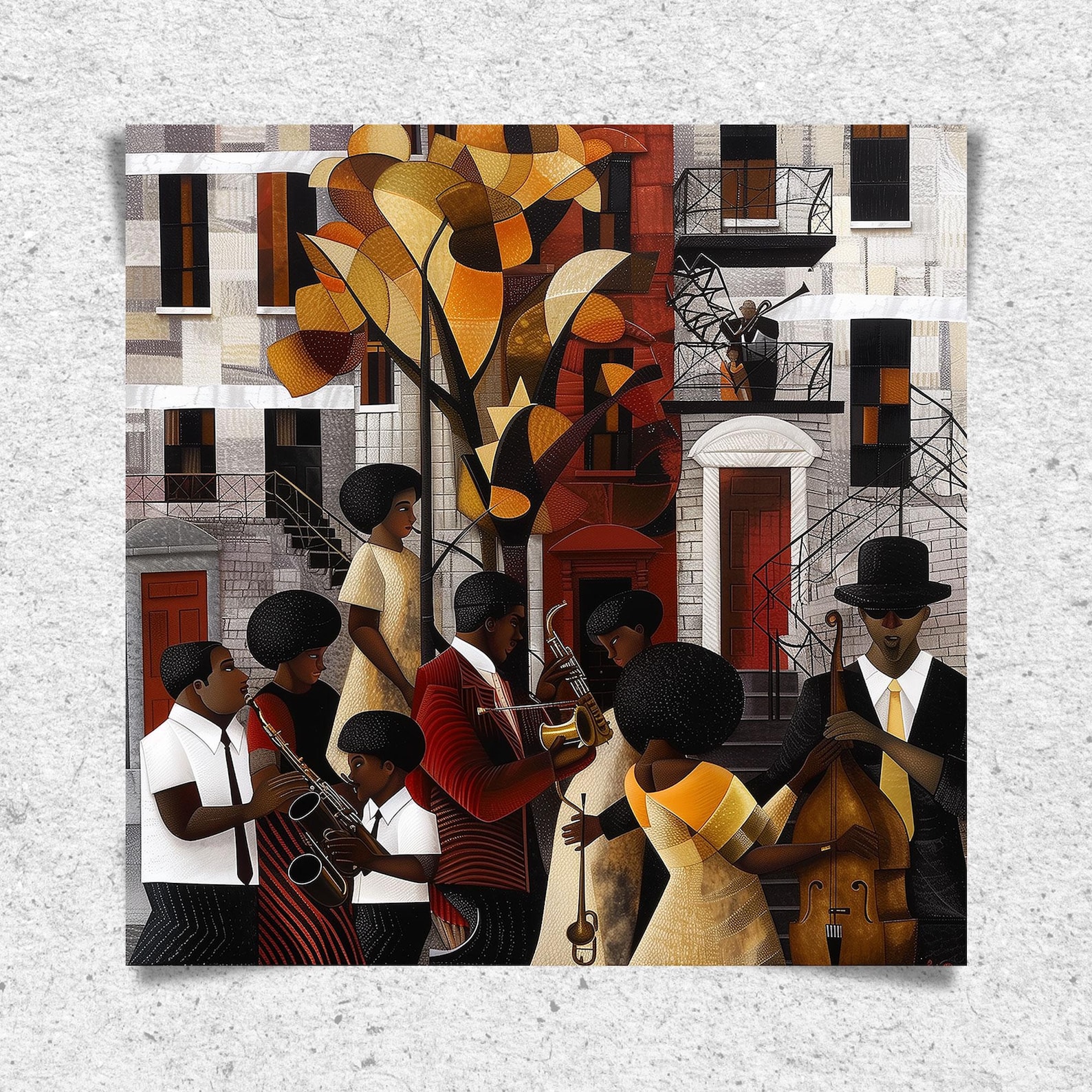 Afrocentric Harlem Renaissance Jazz Musicians Art Print - Style 14 - Etsy