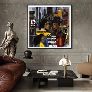 Harlem Yellow Cab Graffiti Art Print: NYC Urban Landscape - Style 02 - Etsy