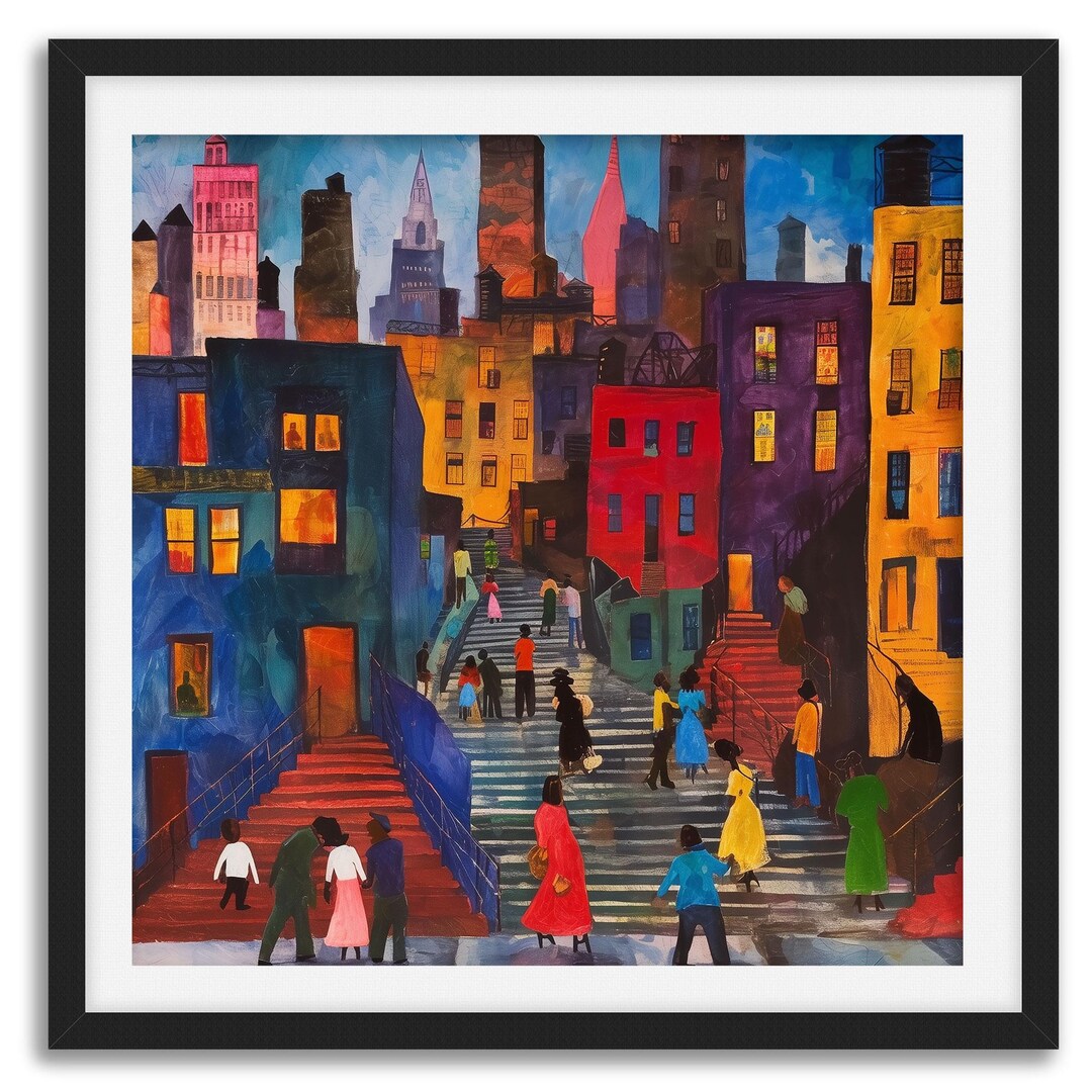 Harlem Neighborhood Street Life Wall Art Print - Style 05 - Etsy