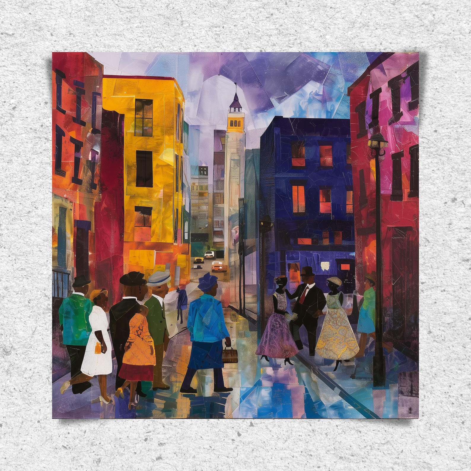 Harlem Street Life Art Print: Afrocentric Abstract Digital Art Wall ...