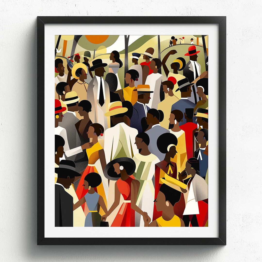 Juneteenth Celebration Family Picnic Art Print: Afrocentric Family ...