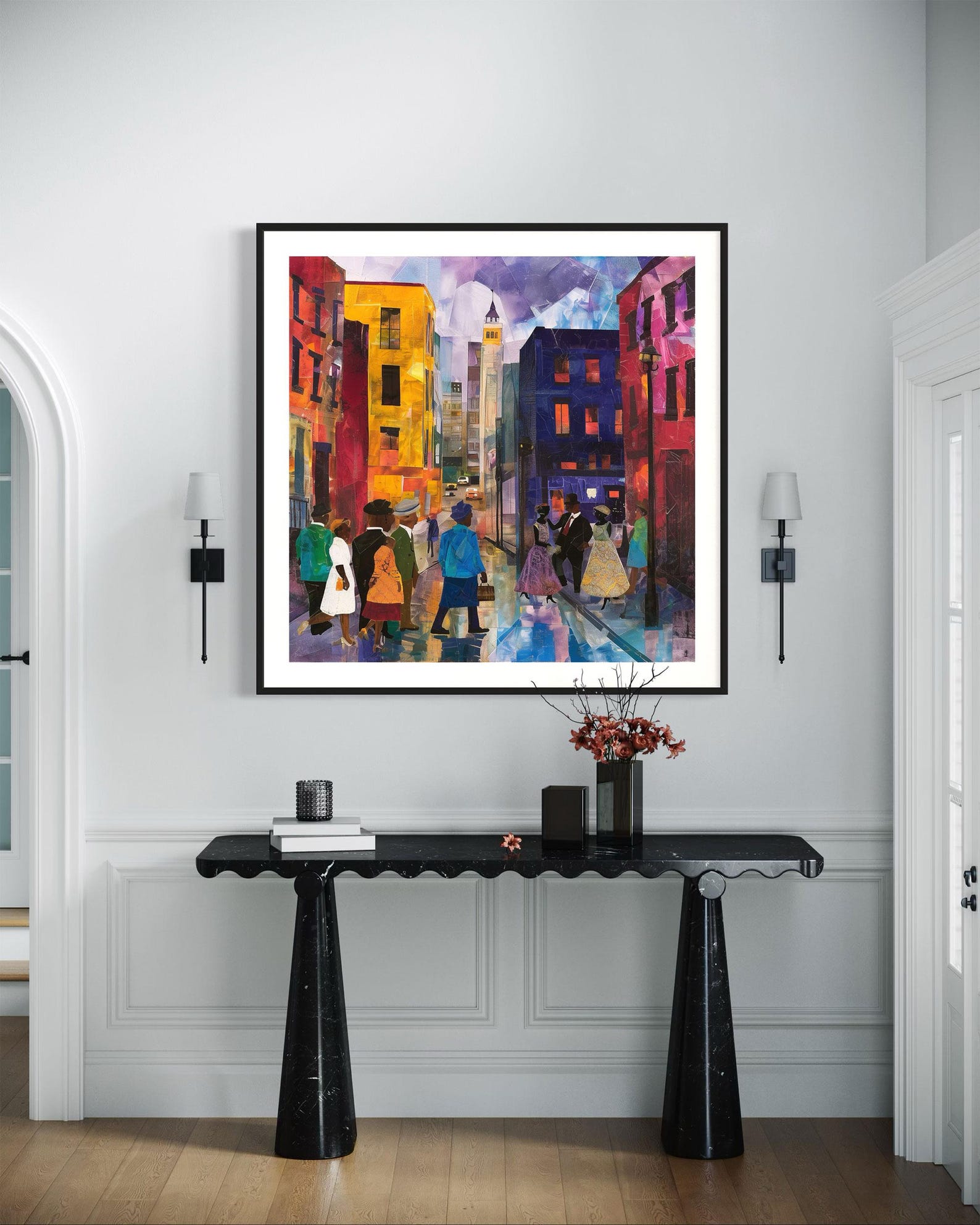 Harlem Street Life Art Print: Afrocentric Abstract Digital Art Wall ...