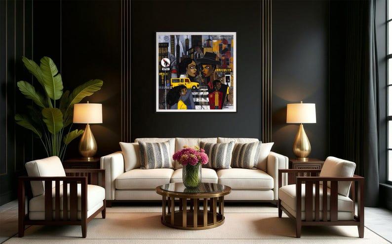 Harlem Yellow Cab Graffiti Art Print: NYC Urban Landscape - Style 02 - Etsy