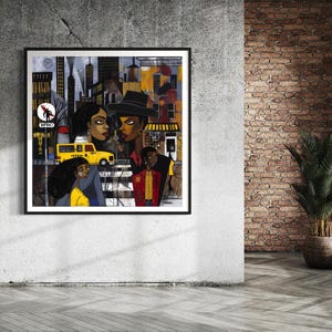 Harlem Yellow Cab Graffiti Art Print: NYC Urban Landscape - Style 02 - Etsy
