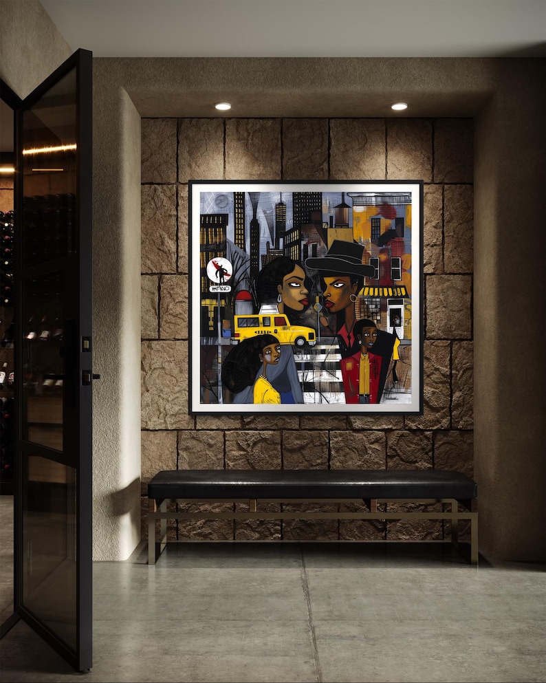 Harlem Yellow Cab Graffiti Art Print: NYC Urban Landscape - Style 02 - Etsy