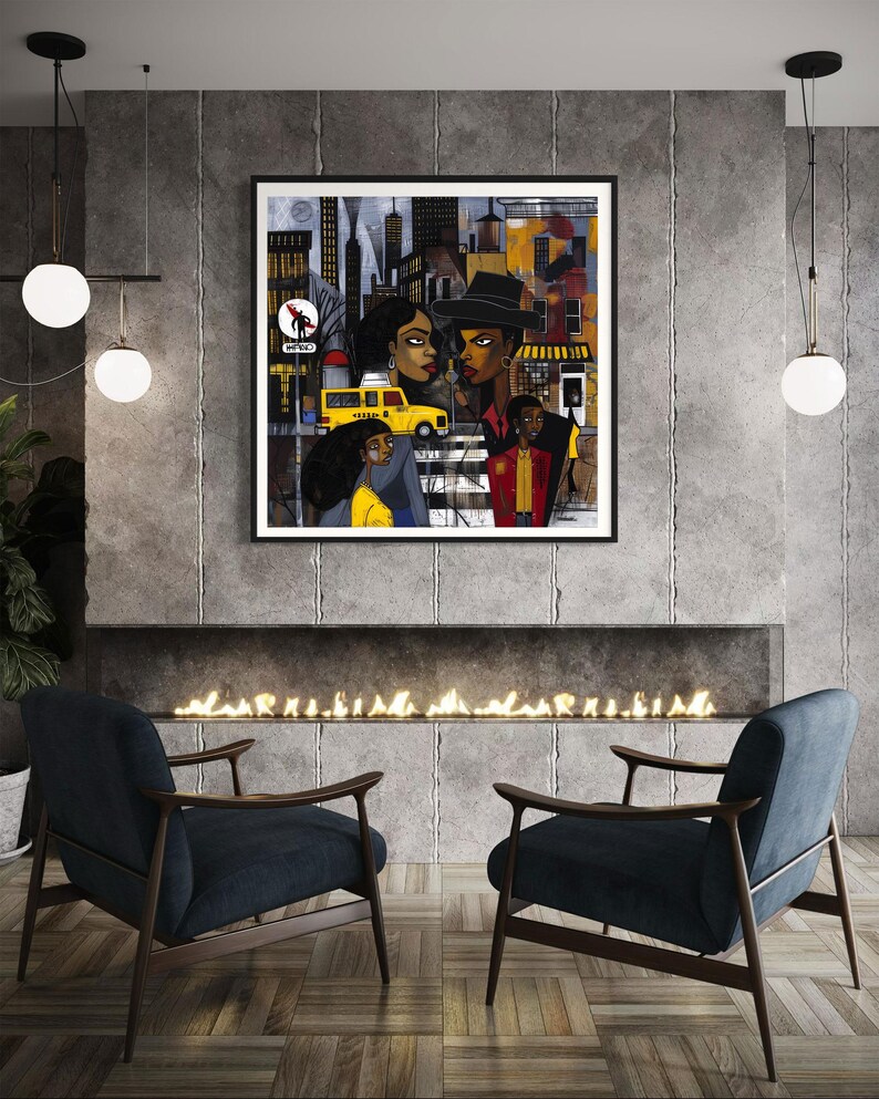 Harlem Yellow Cab Graffiti Art Print: NYC Urban Landscape - Style 02 - Etsy