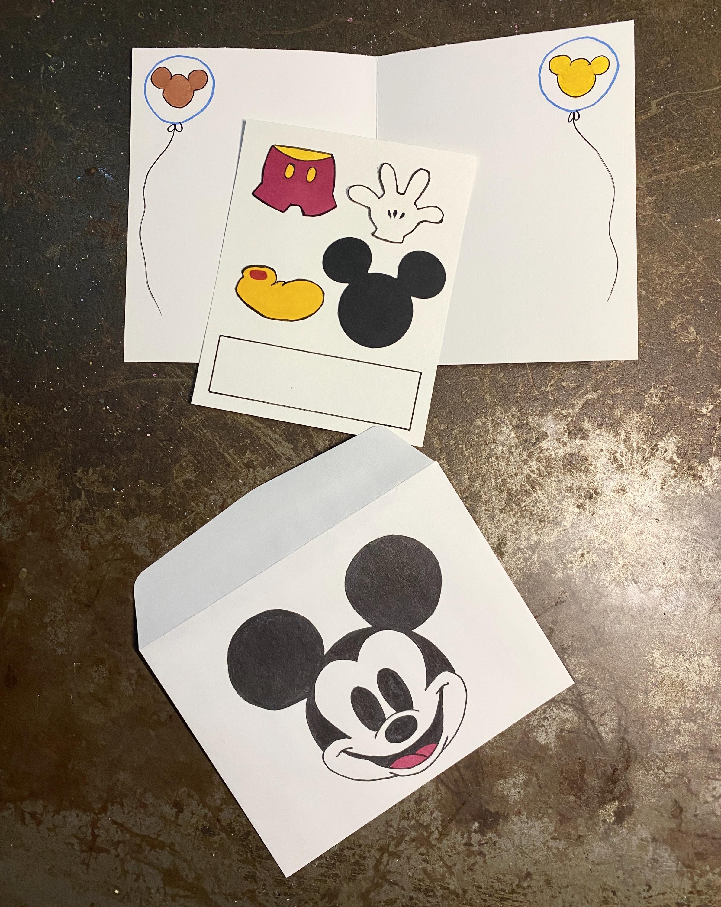 Mickey Mouse Foldable Greeting Cards With Envelopes Set of 6 - Etsy