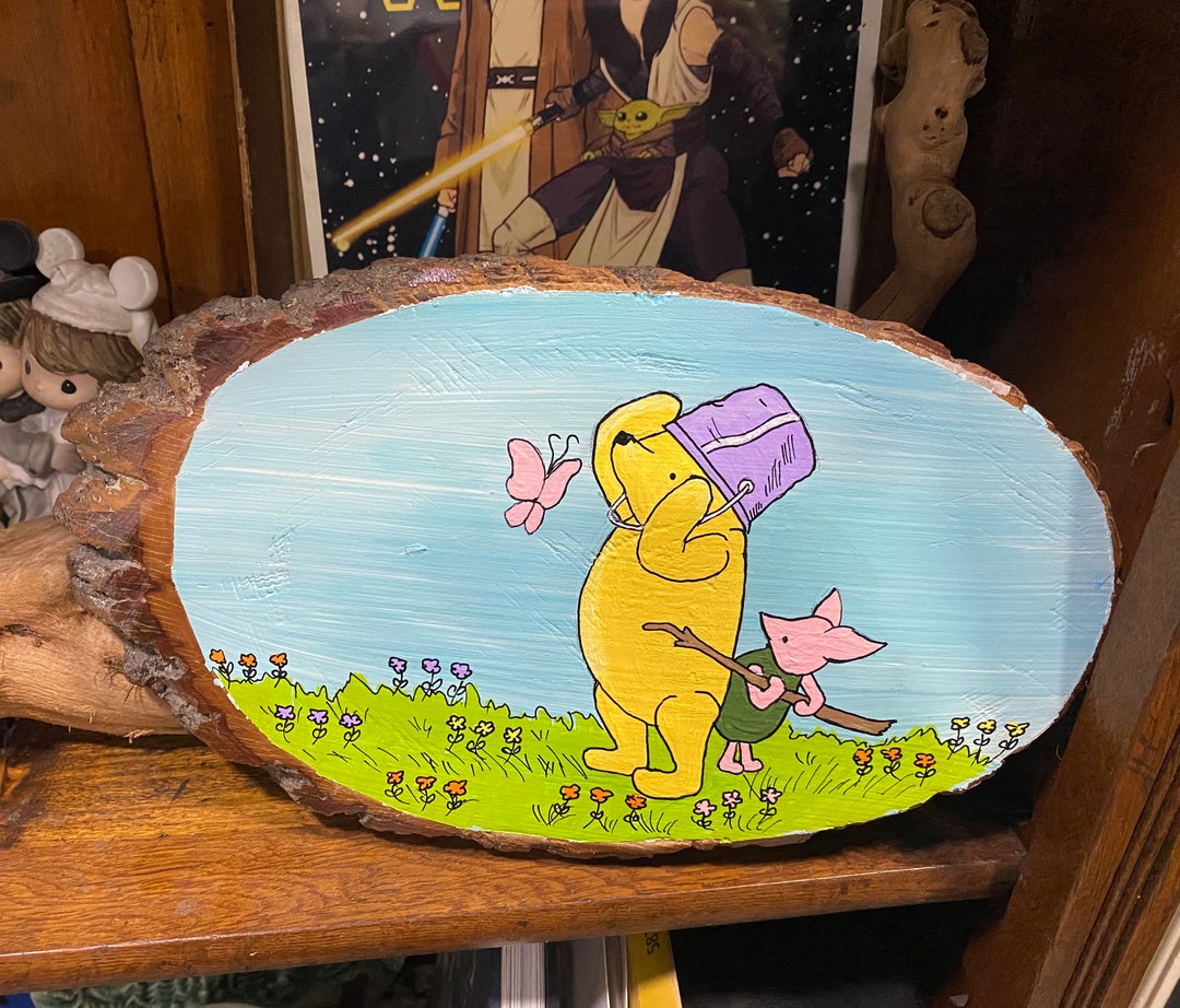 Winnie the Pooh, Piglet and the Butterfly Painting - Etsy