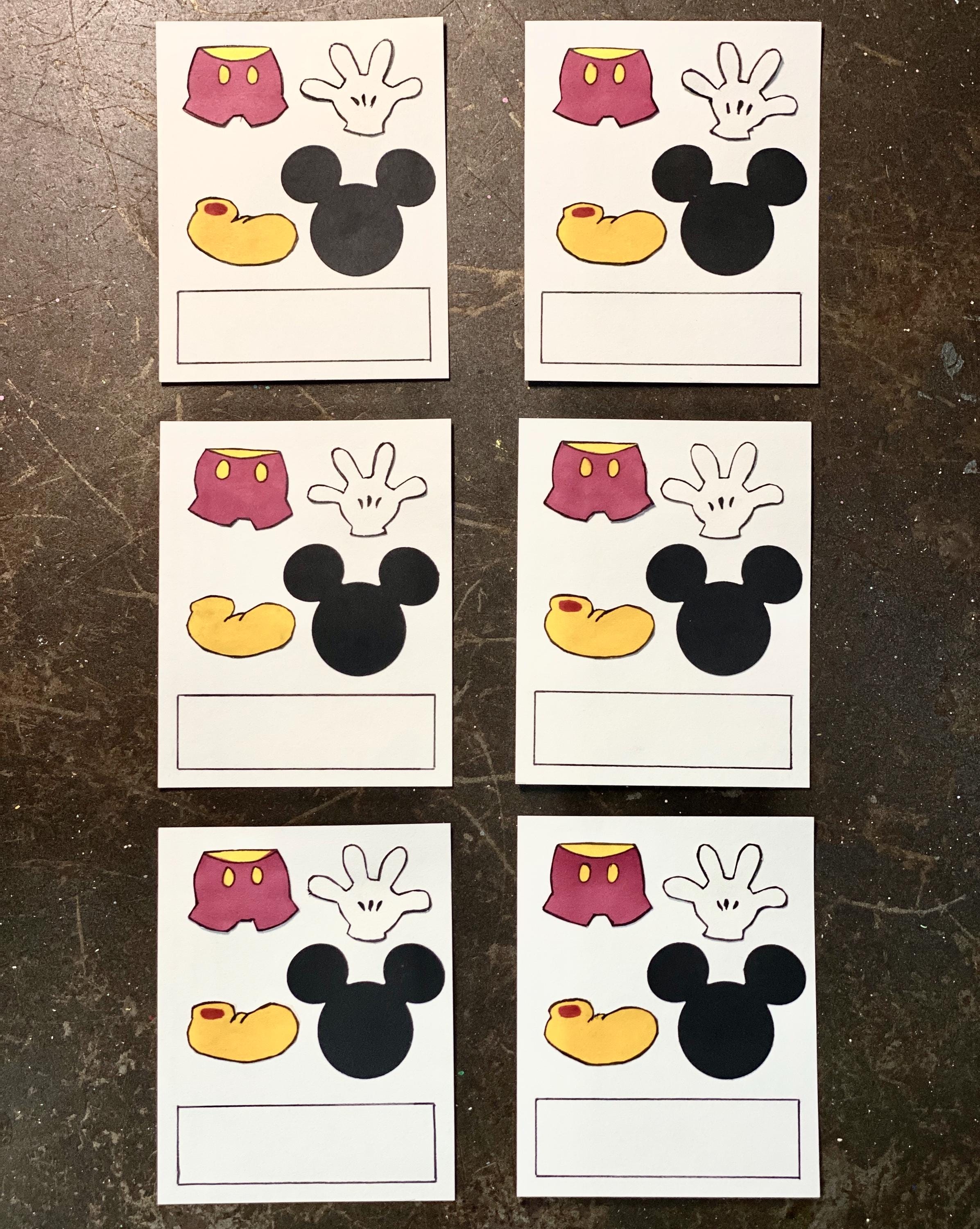 Mickey Mouse Foldable Greeting Cards With Envelopes Set of 6 - Etsy