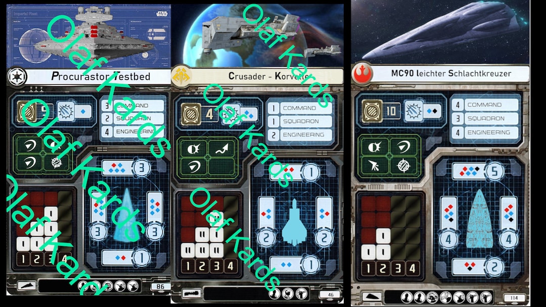 Various Star Wars Armada Stat and Basecards - Etsy