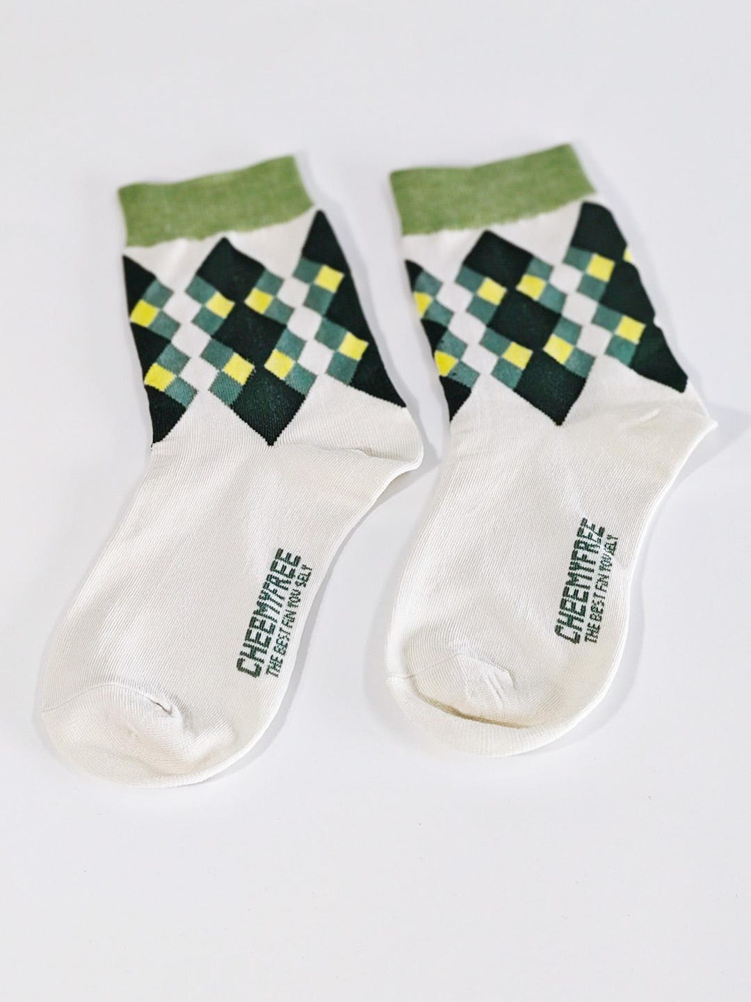 Diamond Pattern Socks Retro Argyle Socks Geometric Pattern Socks Fall ...