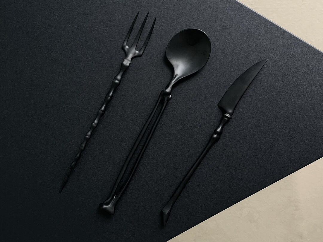 Gothic Cutlery Gothic Gifts Upscale Tableware Gothic Flatware Bone ...