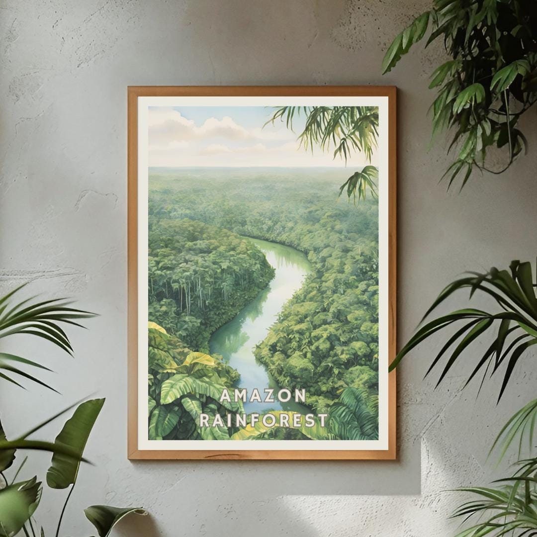 Amazon Rainforest Poster, Tropical Jungle Wall Art, Nature Landscape ...