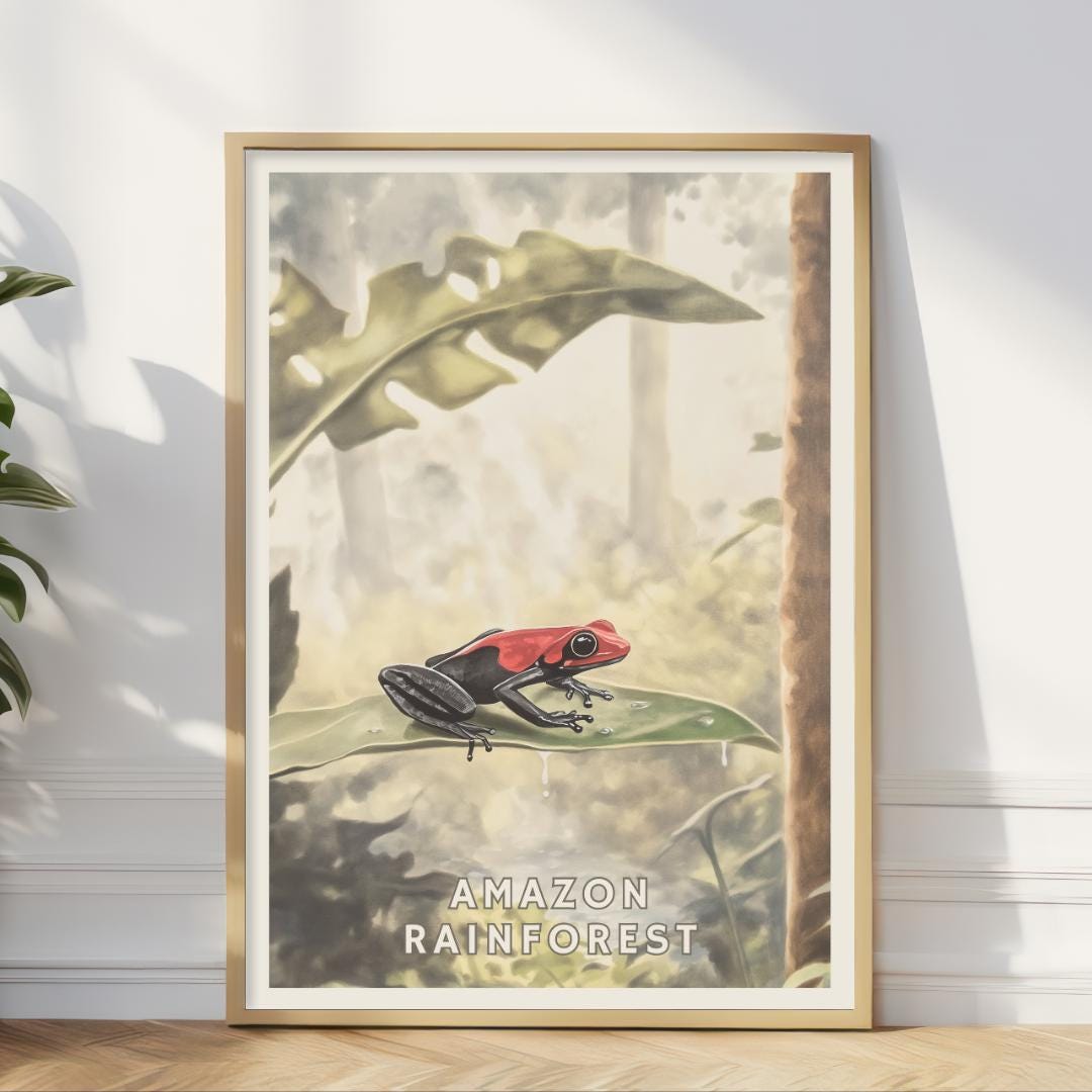 Amazon Rainforest Poster, Tropical Jungle Adventure Wall Art, Poison ...