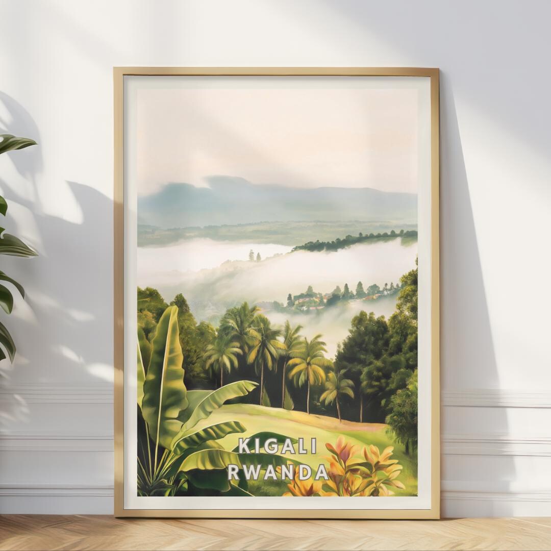 Kigali Rwanda Poster: Misty Hills Landscape Art - Etsy