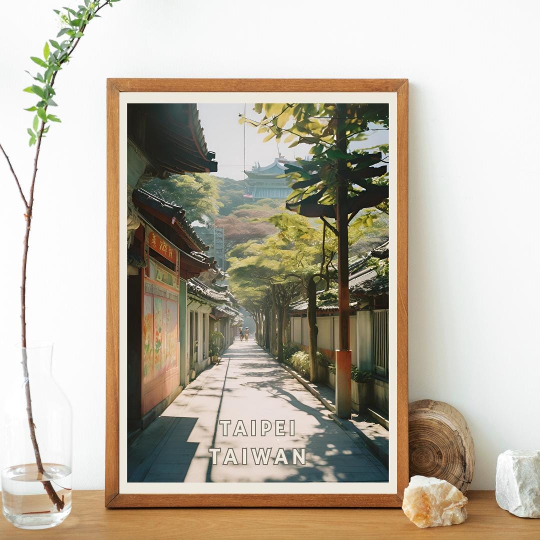 Taipei Taiwan Poster, East Asia Taiwan Travel Print, Taiwanese Decor ...