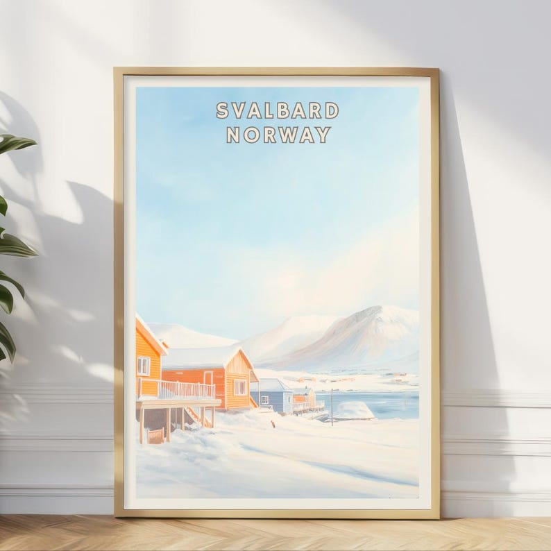 Svalbard Norway Poster: Arctic Cabin Winter Landscape Art - Etsy